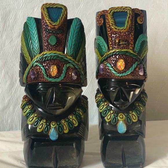 Vintage | Art | Mayan Aztec Large Stone Pair With Loadsgemstones ...